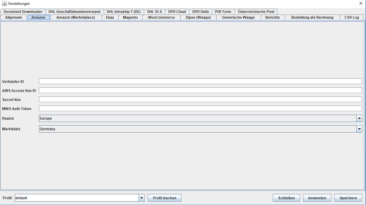 Installationsanleitung - BarcodeShipping