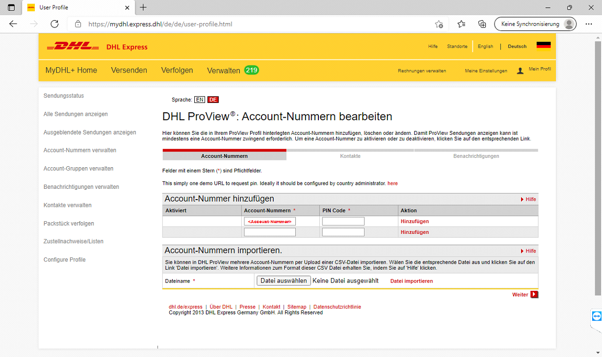 DHL-Express Proview - BarcodeShipping